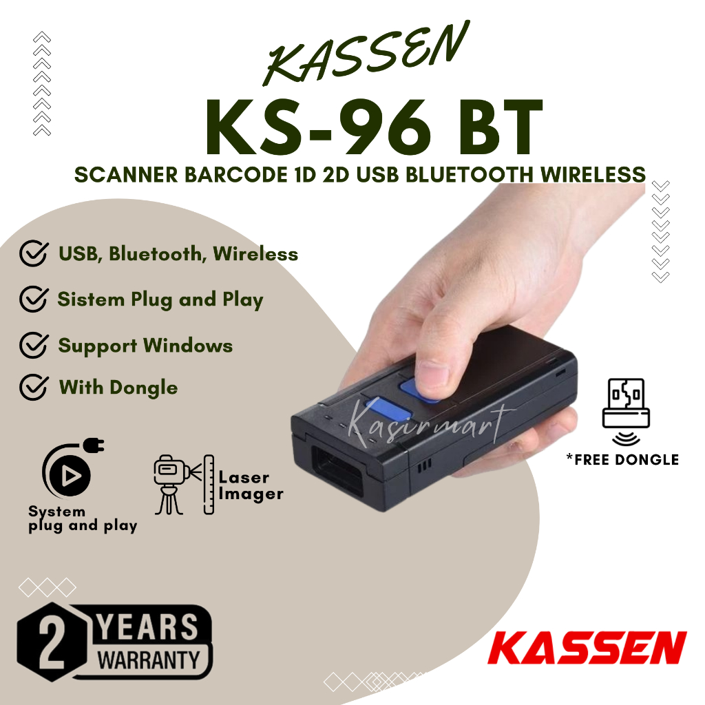 Jual Scanner Pocket Kassen KS-96 BT Wireless Bluetooth 1D 2D Scan ...