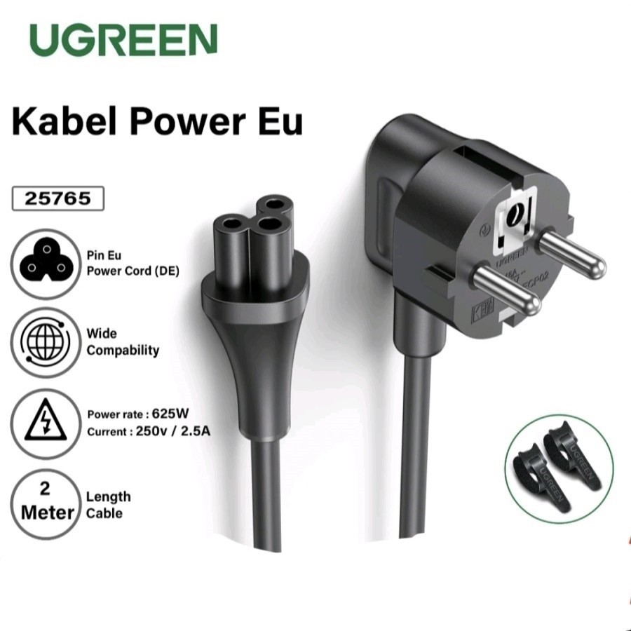 Jual UGREEN KABEL POWER NOTEBOOK CHARGER ADAPTER LAPTOP 3 lubang AC ...