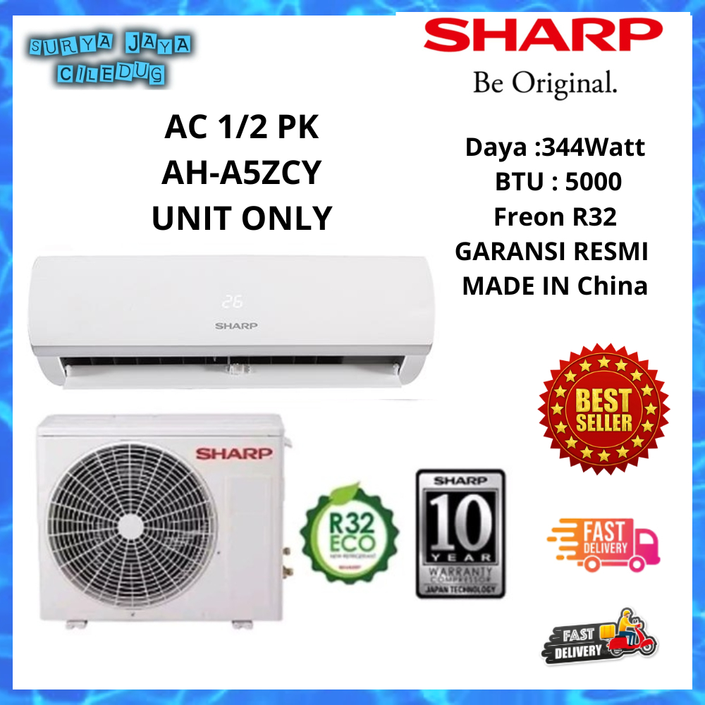 Jual SHARP AC 1/2PK AH-A5ZCY STANDART [KARGO] | Shopee Indonesia