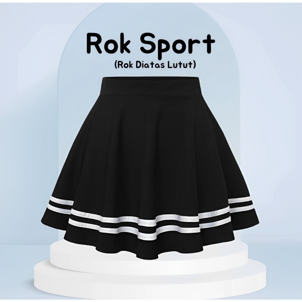 Jual Seeffa.id - Rok Olahraga Wanita List Skrit Flare Rok Mini Korean ...