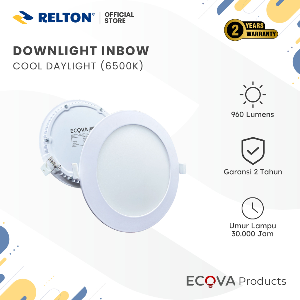 Jual Lampu Downlight Inbow Bulat 9 Watt 12 Watt Cahaya Putih 6500K ...