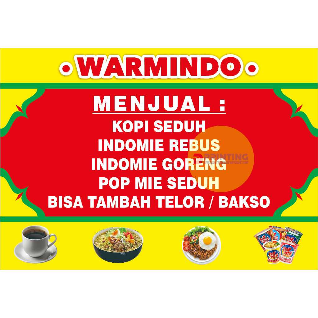 Jual STIKER MENU KEDAI WARMINDO + LAMINASI.GLOSY | Shopee Indonesia