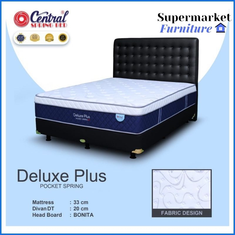 Jual FULL SET Central Springbed Deluxe Plus Plush Pocket Bonita / Aspen / Calista - FULLSET ...