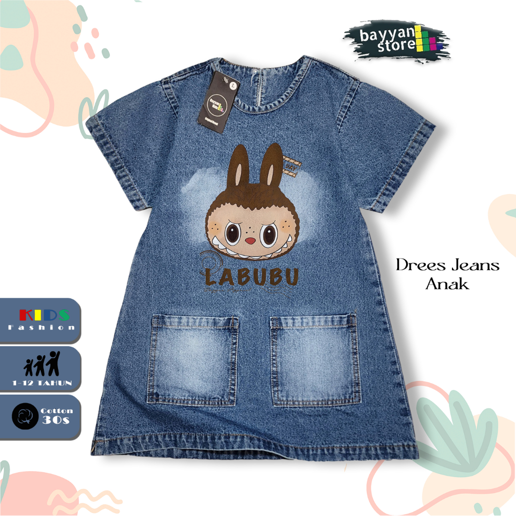 Jual Bayyan Dress Anak Perempuan Umur 1 - 6 Tahun / Dress Jeans Anak ...
