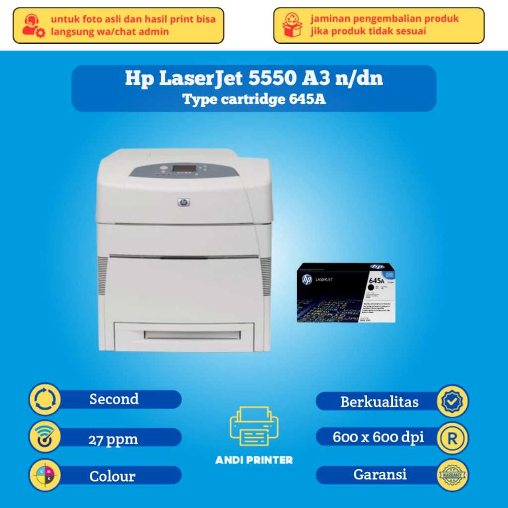 Jual PRINTER HP LASERJET COLOUR 5550 A3 | Shopee Indonesia