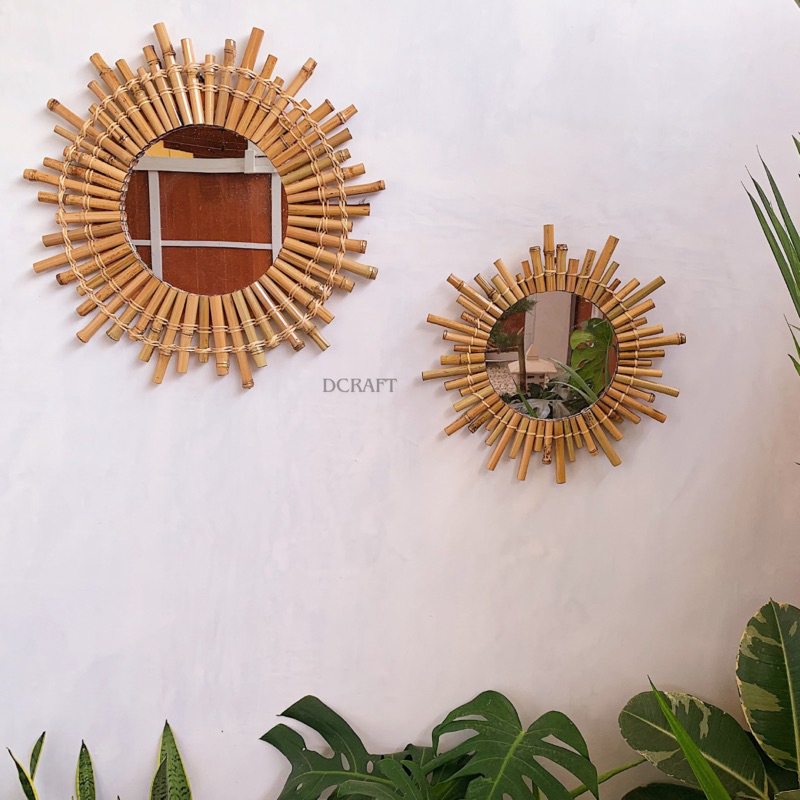 Jual Cermin Dinding Bambu Cermin Tempel Kaca Bintang Dekorasi Aesthetic ...