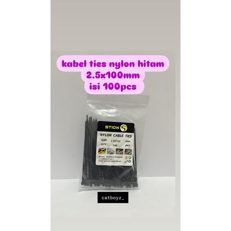 Jual kabel ties nylon hitam 2.5x100mm isi 100pcs | Shopee Indonesia