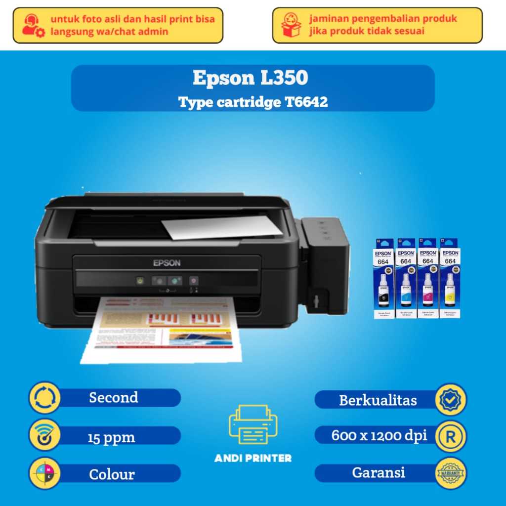 Jual Printer Epson L350 Second Murah GARANSI 1 BULAN All in One Siap ...