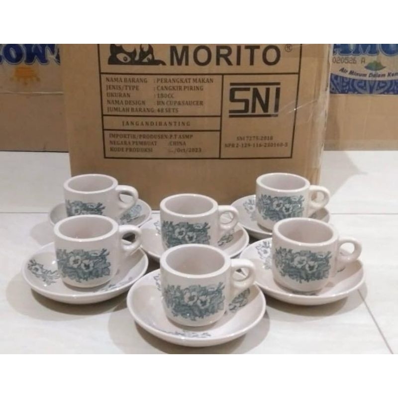 Jual Cangkir Piring Morito/Mug Gelas Kopi/Gelas Keramik/Gelas Kopitiam ...