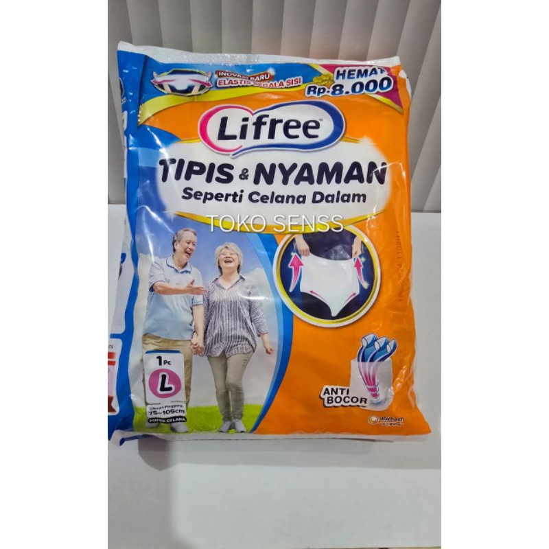 Jual Lifree pampers dewasa pants atau celana ukuran L harga per renceng ...