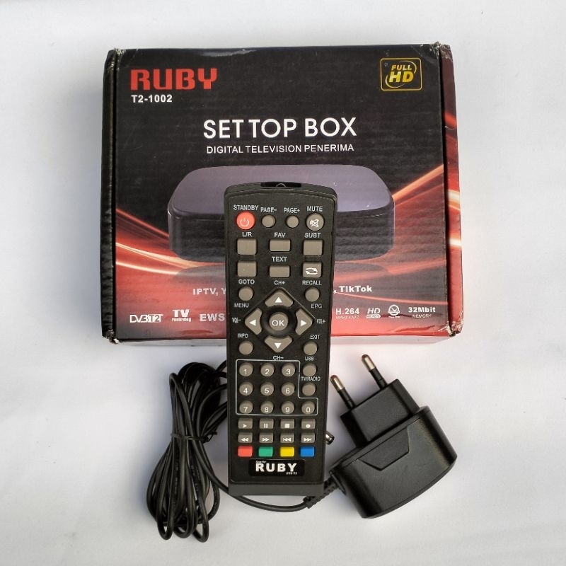Jual AC DC adaptor pengganti set top box Ruby power suplay stb Ruby remote stb Ruby remot set ...
