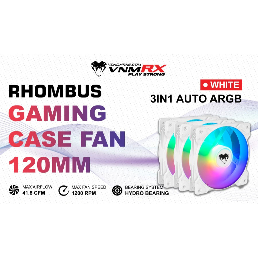 Jual VenomRX Fan Casing Gaming 3 in 1 Auto A-RGB 12CM - Molex - Extra ...