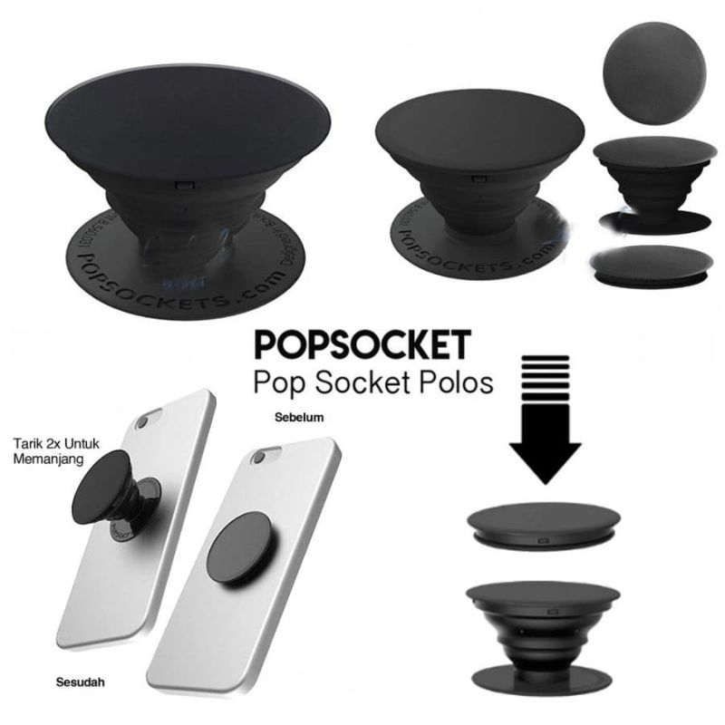 Jual Popsocket Oreo Popsocket Bulat Hitam Polos Pop Socket HP Handphone ...