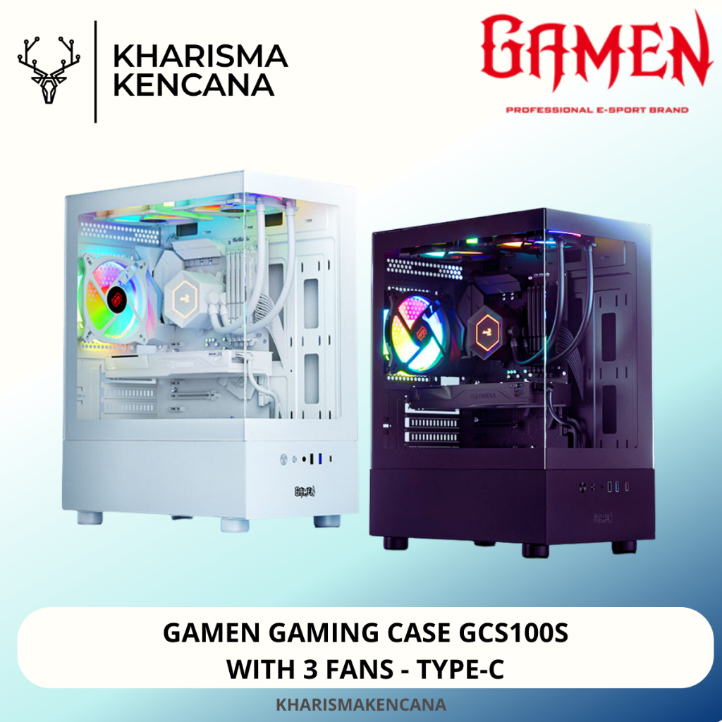 Jual GAMEN GCS100S GAMING CASE WITH USB TYPE C + 3 FAN | Shopee Indonesia