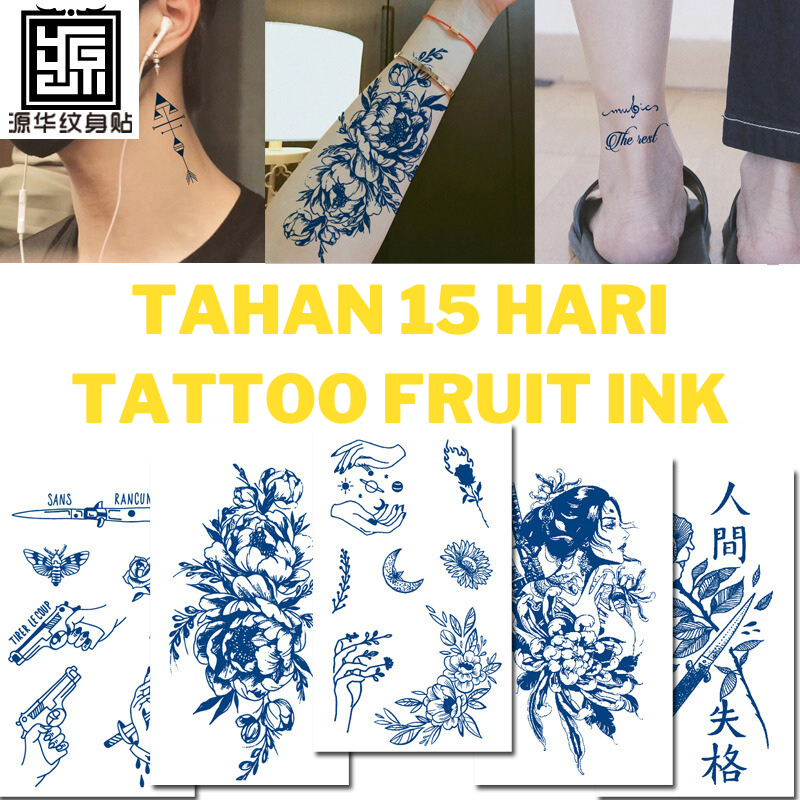 Jual Stiker Tato Fruit Ink Semi Permanen Tahan 15 Hari Uk 11*18 cm ...