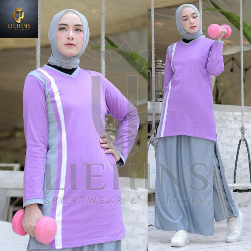 Jual 1 set ROCELA Setelan olahraga tunik rok,setelan olahraga tunik muslimah wanita terlaris ...