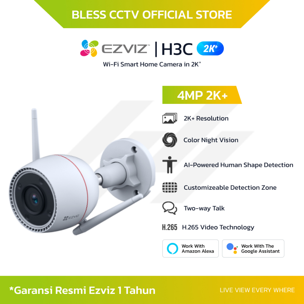 Jual Ezviz H3C 4MP Color Night Vision Smart Home Camera CCTV Outdoor ...