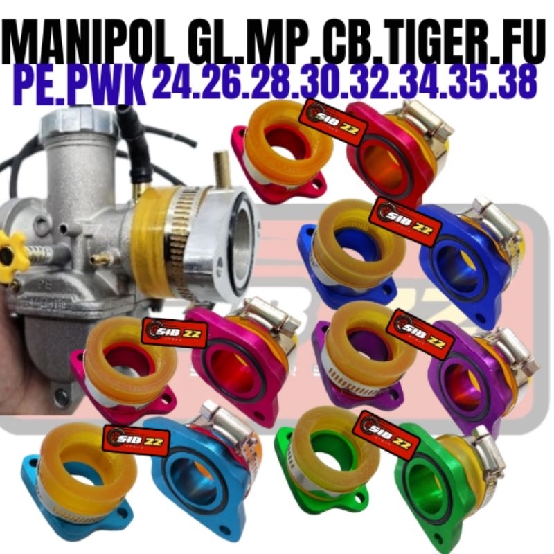 Jual Manipol intake karet teflon karbu PE.PWK ukuran 24/26/28/30/32/34/35/38/40 PNP GL MP CB ...