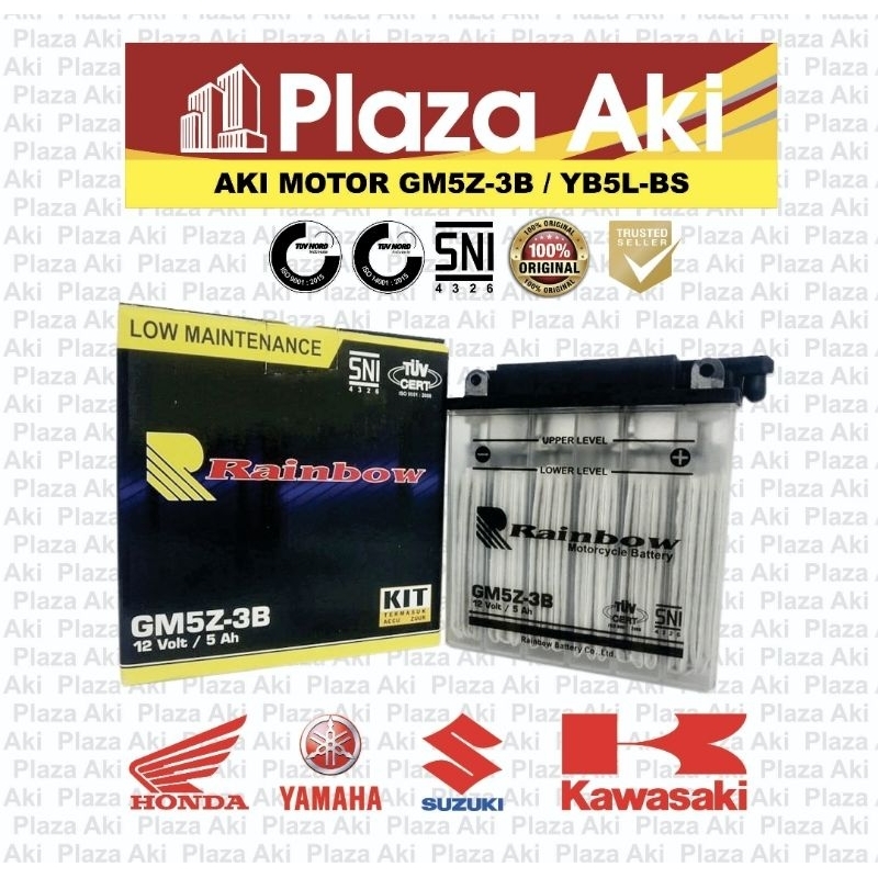 Jual Aki Motor Basah GM5Z-3B Kit 12V5Ah Murah HONDA Grand Mega Pro Lama Supra X 110 Supra Fit ...
