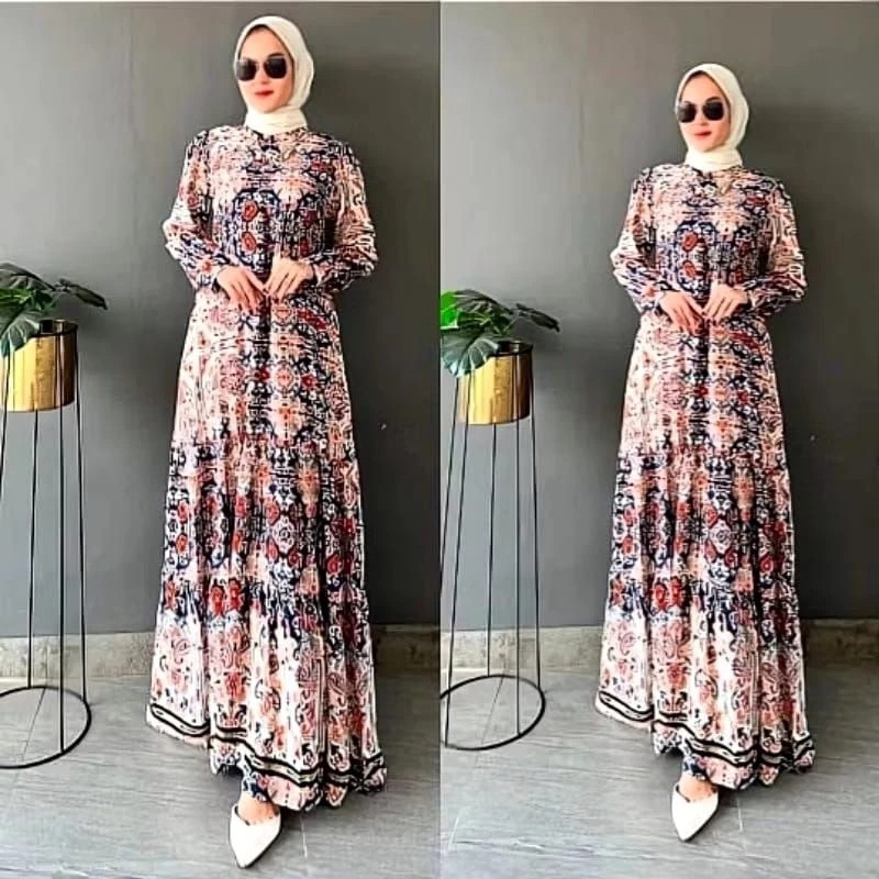 Jual PREMIUM//GAMIS LYBEL RAYON DIAMOND PREMIUM GAMIS MOTIF BUNGA POLOS ...