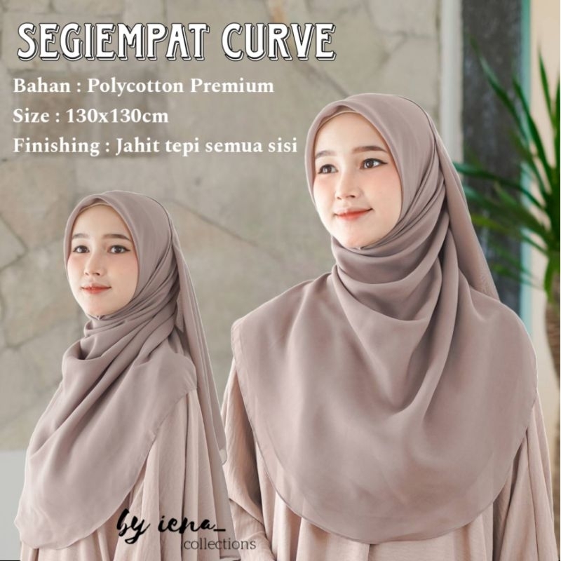 Jual Jilbab segiempat curve malay oval pollycotton premium jumbo syar'i ...