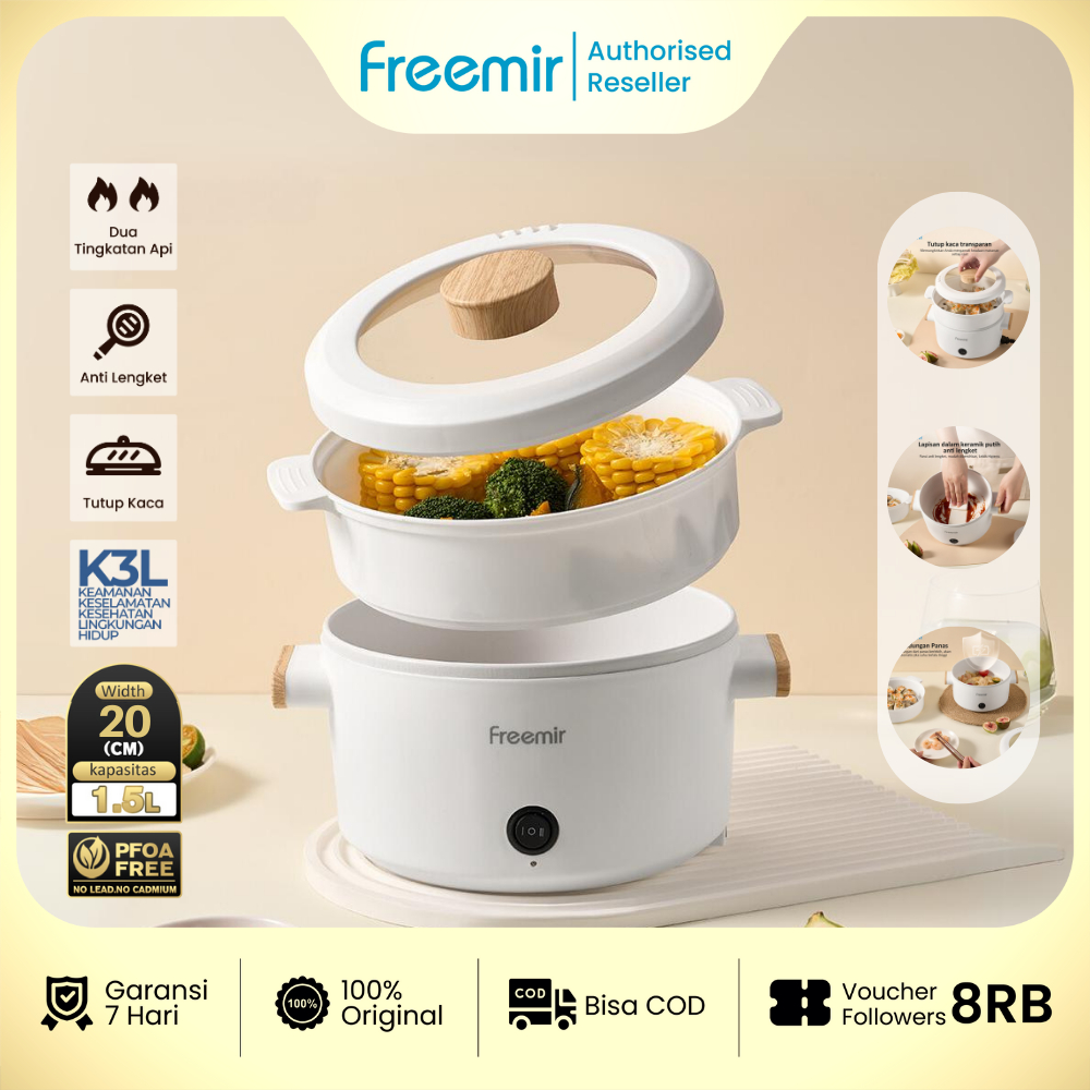 Jual [NEW] freemir Panci Listrik Elektrik 20 Cm 1.5 L Anti Lengket ...