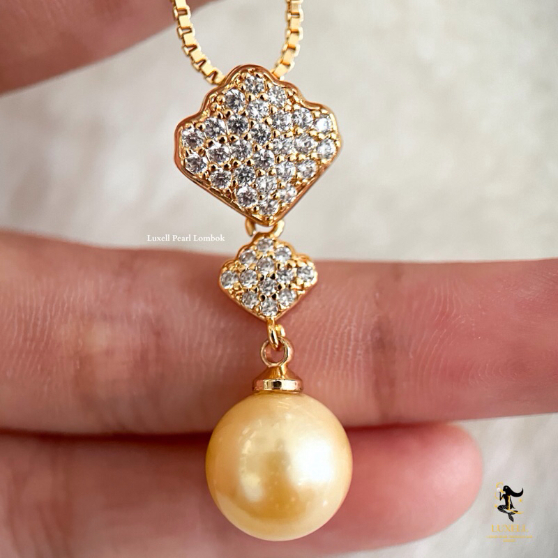 Jual Kalung Mutiara lapis emas 18K Mutiara Air Laut model simple ...