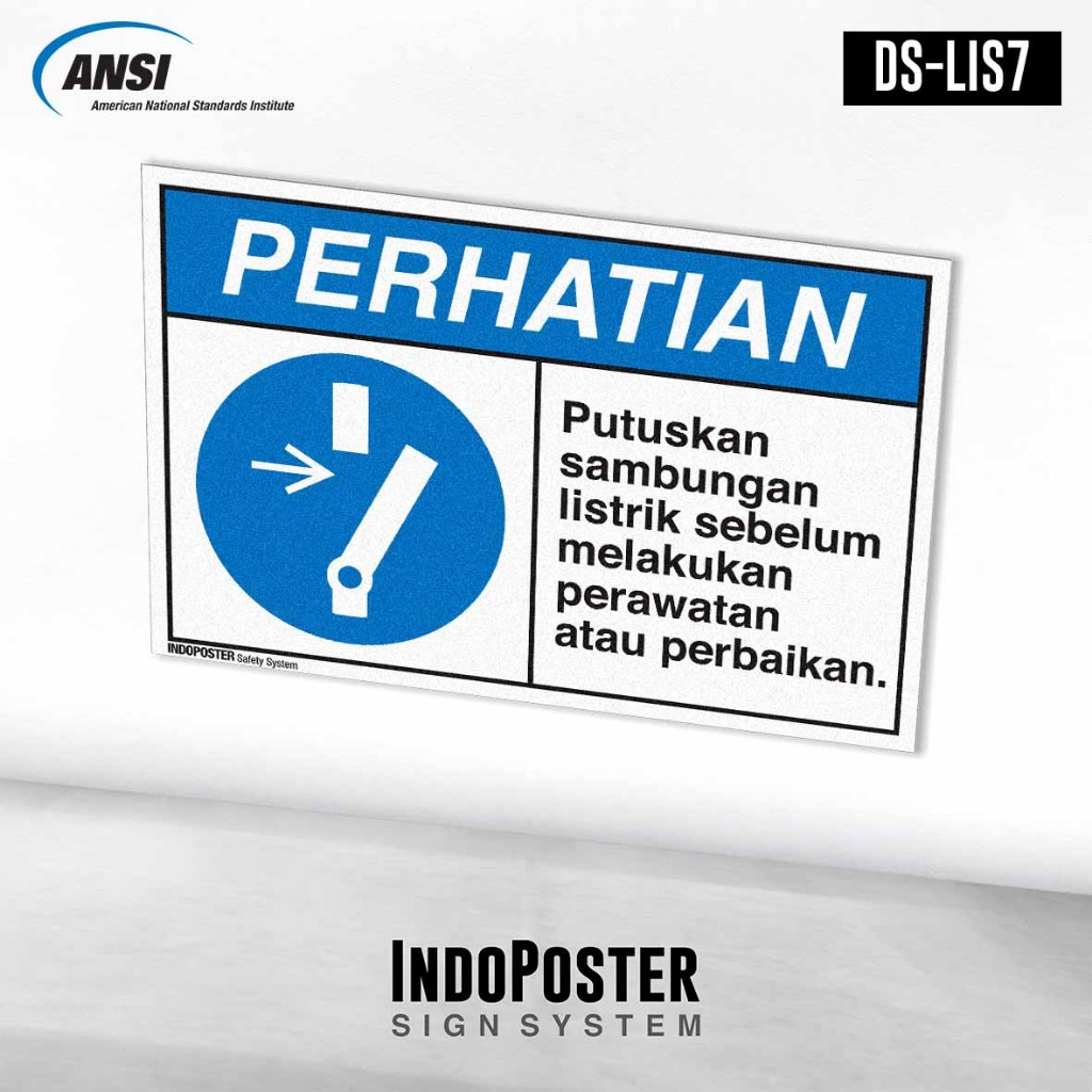 Jual Stiker Safety Sign Rambu K3 ANSI Putuskan Sambungan Listrik ...