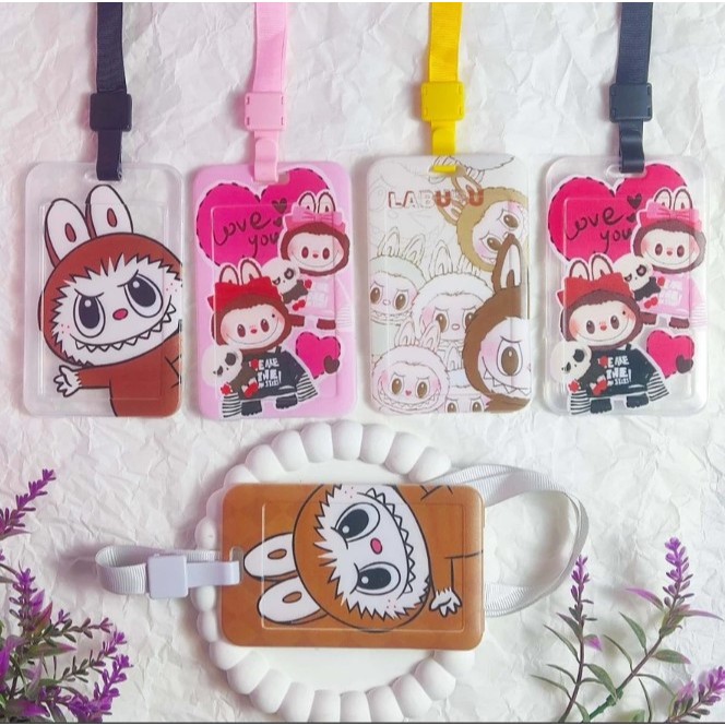 Jual NAME TAG LANYARD Karakter LABUBU Tali Gantungan Tempat Kartu ID ...