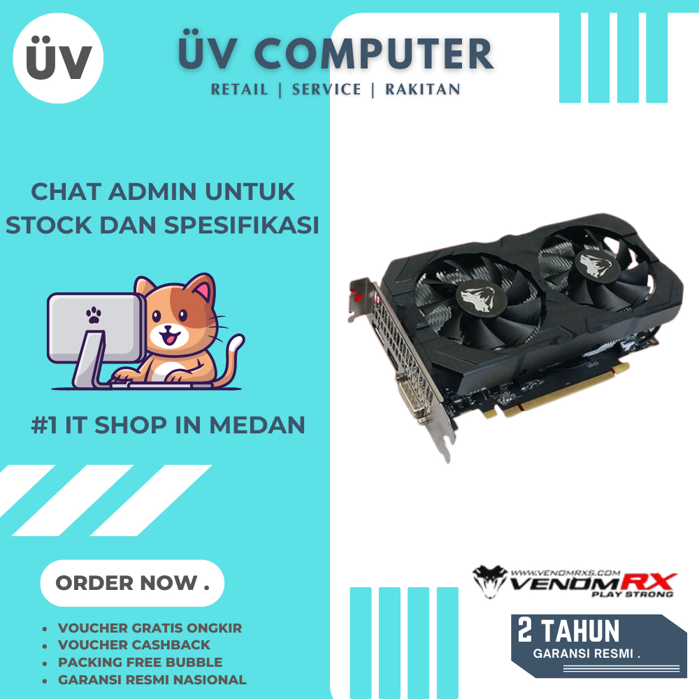 Jual VGA Card AMD Radeon | VenomRX RX580 RX 580 8GB DDR5 GDDR5 | Garansi 2 Tahun | Shopee Indonesia
