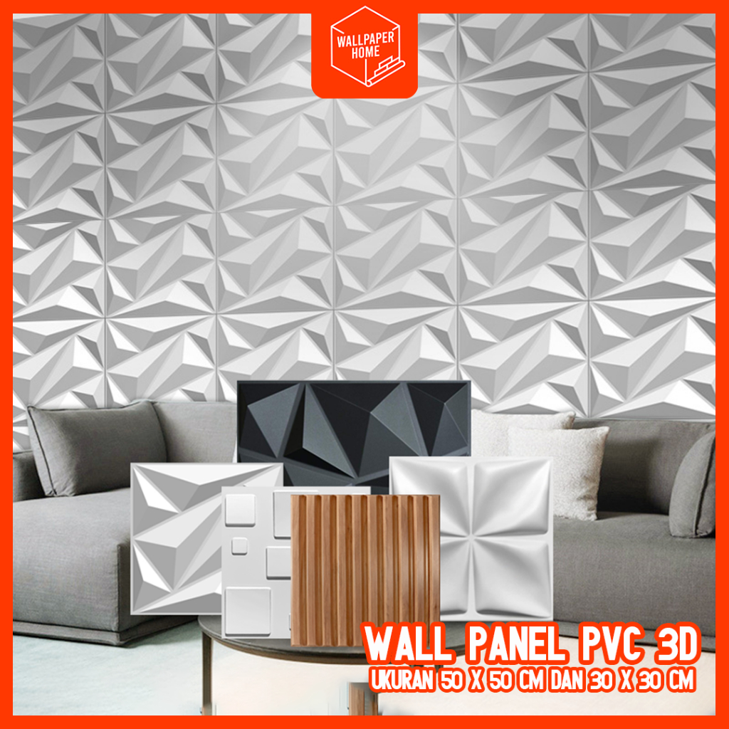 Jual Wall Panel 3D PVC Tebal Desain Berlian Wallpaper Dekorasi Rumah ...
