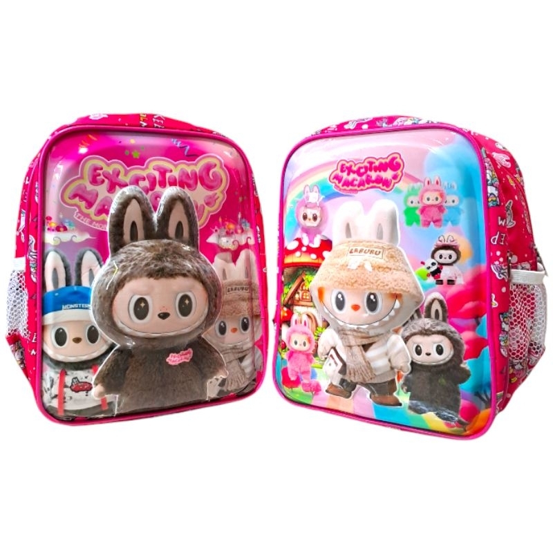 Jual Tas sekolah model 3D timbul LED karakter LABUBU / labubu cewe cowo SD TK PAUD | Shopee ...