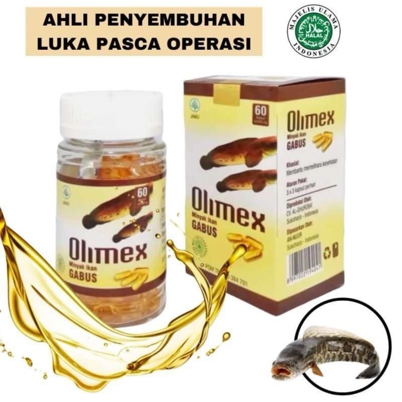 Jual OLIMEX Kapsul Minyak Ikan Gabus Original Mengatasi Luka Pasca Operasi - 60 Kapsul | Shopee ...