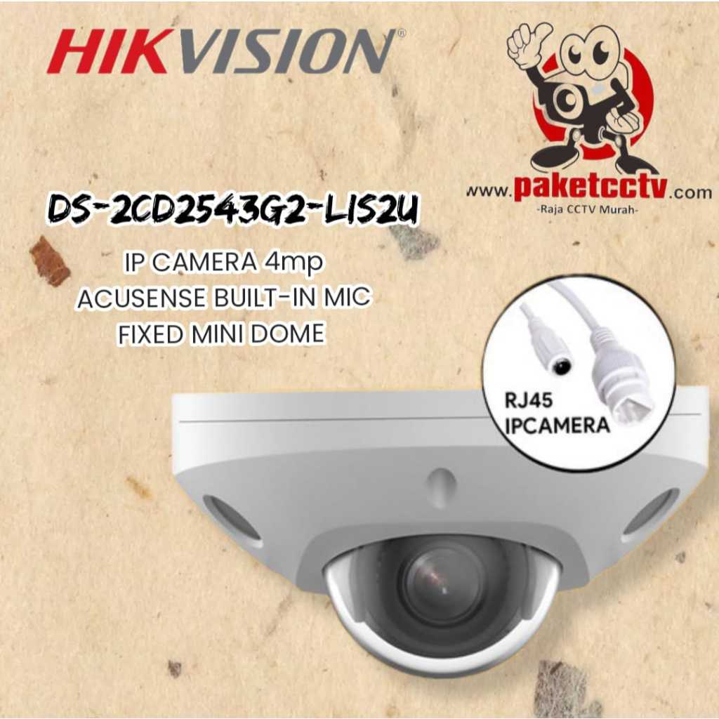 Jual HIKVISION DS-2CD2543G2-LIS2U 4MP ACUSENSE SMART HYBRID LIGHT BUILT-IN MIC MINI DOME IP ...