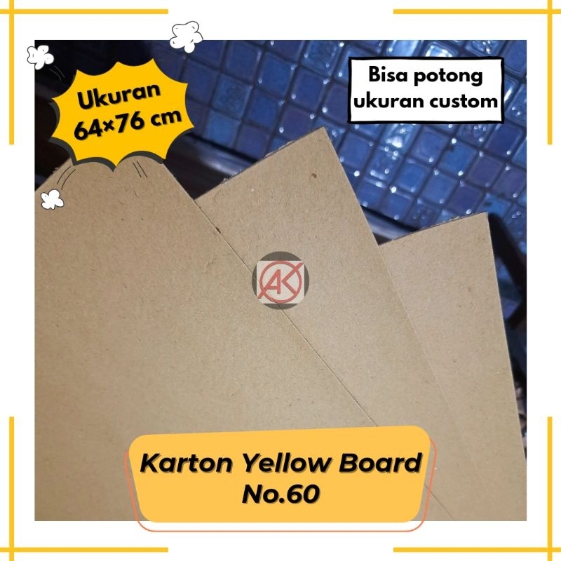 Jual Karton Yellow Board No.60 Super lembaran besar | Tebal 1mm (Bisa ...