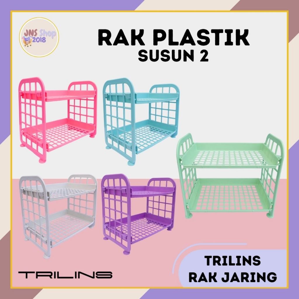 Jual RAK JARING PLASTIK 2 SUSUN Polos Jaring Rack Model Kotak Mini ...