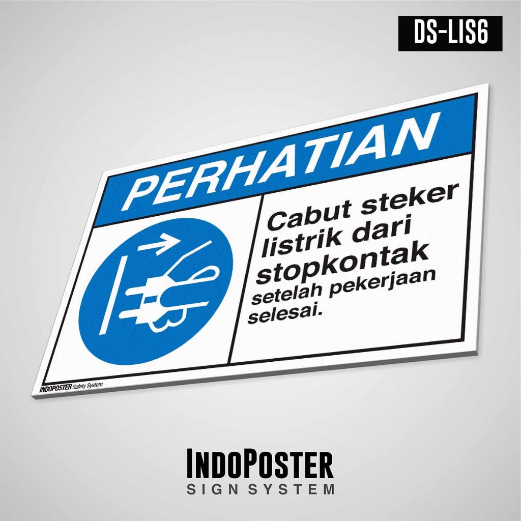 Jual Sign PVC Safety Rambu K3 ANSI Cabut Steker Listrik dari Stopkontak ...