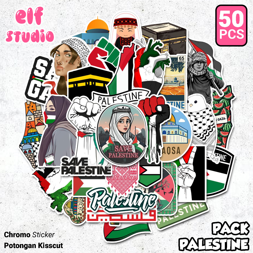 Jual Stiker Palestina Islamic 50 PCS Sticker Palestine Pack Muslim ...