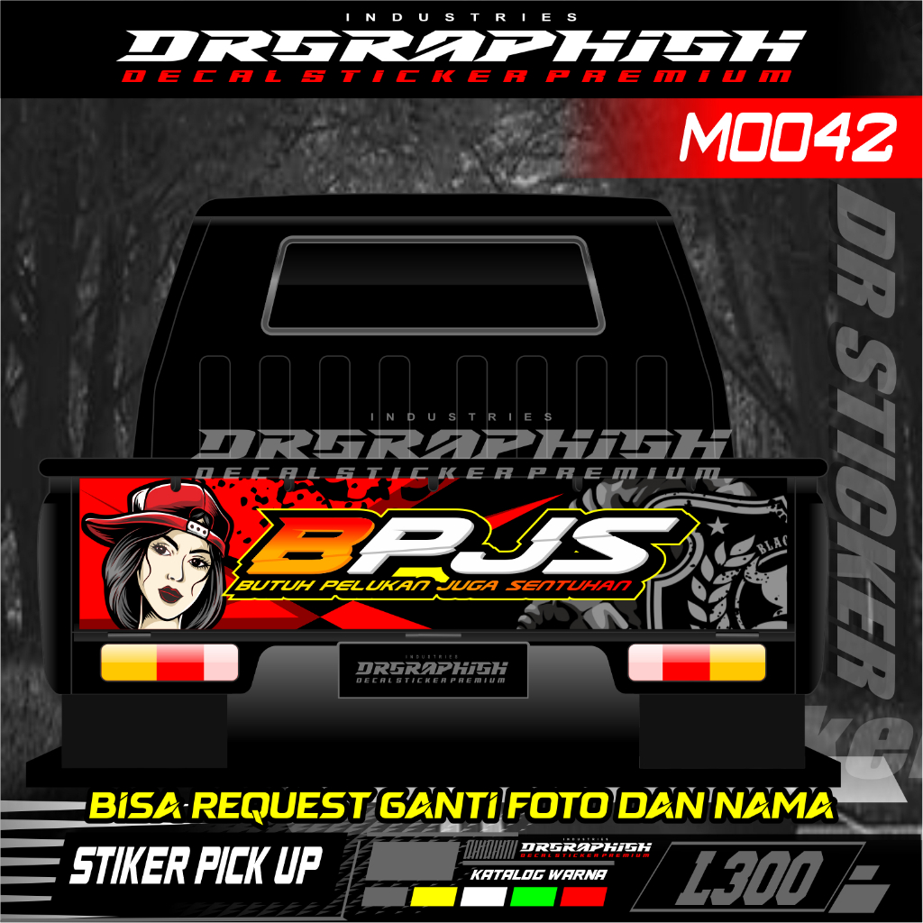 Jual (COD) Sticker STICKER Pintu Belakang Pick Up L300, Mega Carry ...