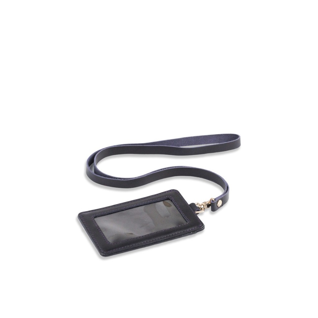 Jual Nametag Kulit Hustle Hog Navy Starke Leather ID Card Holder ...