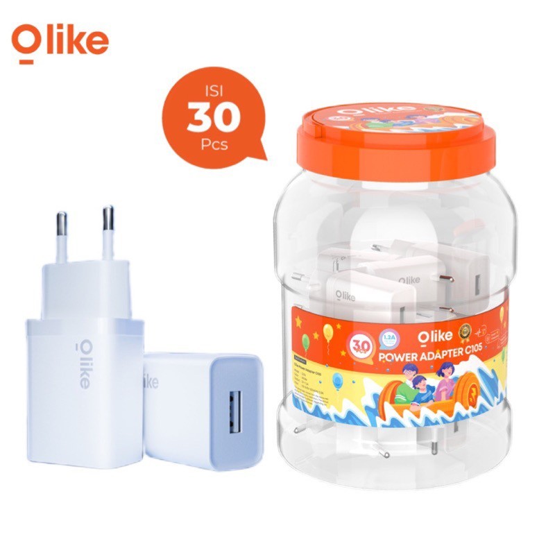 Jual OLIKE C105 isi 30 PCS POWER ADAPTOR CHARGER 1.2A HIGH-SPEED ...