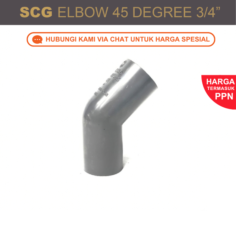 Jual Knee 45° 3/4 Inch Elbow 45 Deg Derajat 3/4" SCG | Shopee Indonesia