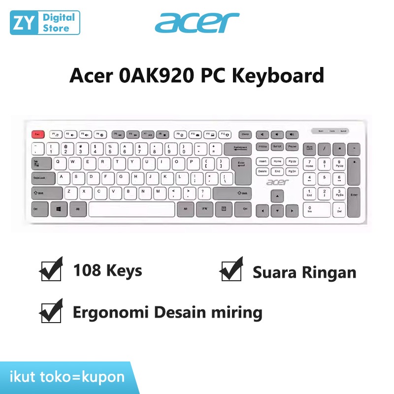 Jual Acer OAK920 PC Papan ketilk wired keyboard PC/ Laptop 108 keys ...