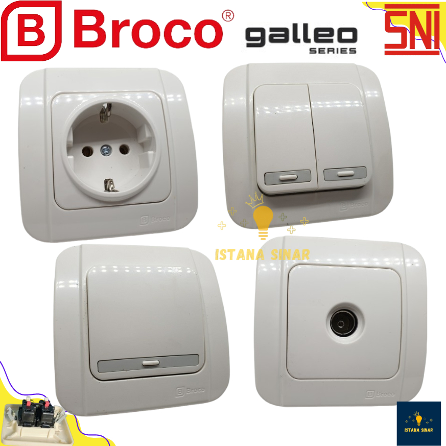 Jual Broco Galleo Saklar Single Sakelar Seri Stop Kontak IB Inbow Tanam ...