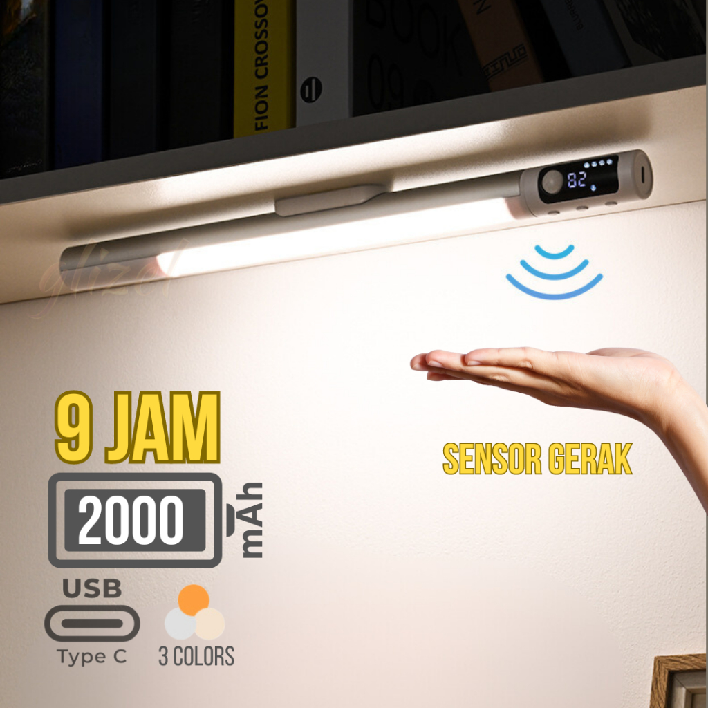 Jual Lampu Sensor Gerak Meja Belajar Lemari Baca Baterai Charge Tanpa ...