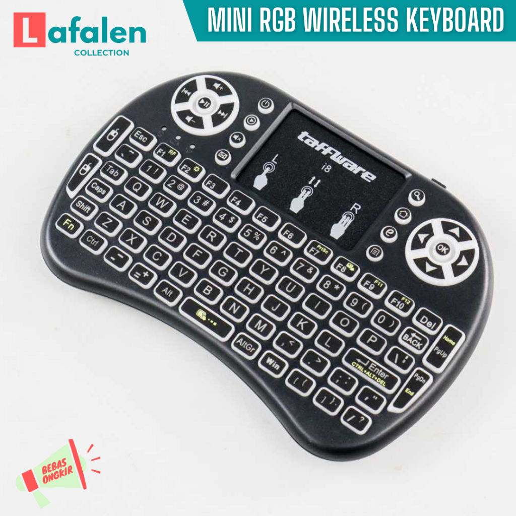 Jual Keyboard Mini Wireless RGB Touchpad Keyboard Portable TV Android ...