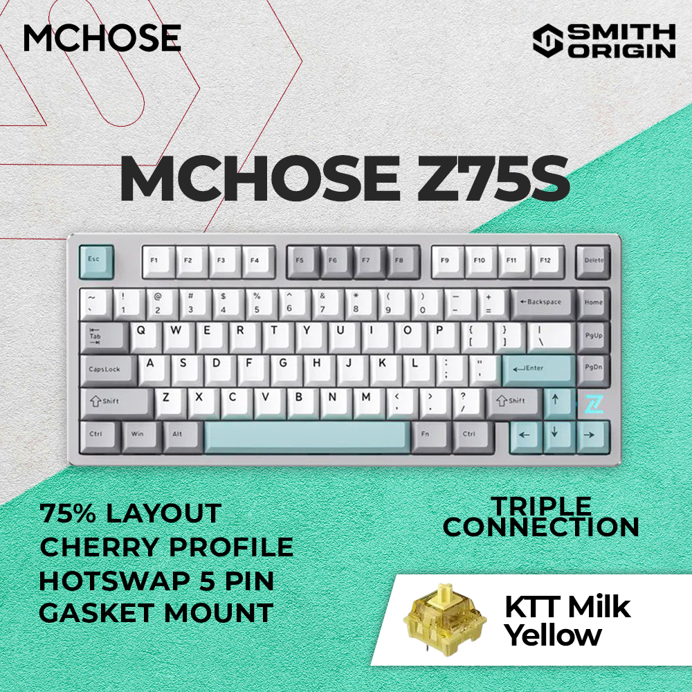 Jual MCHOSE Z75S Half Aluminium Wireless Gasket Mount Mechanical Keyboard | Shopee Indonesia