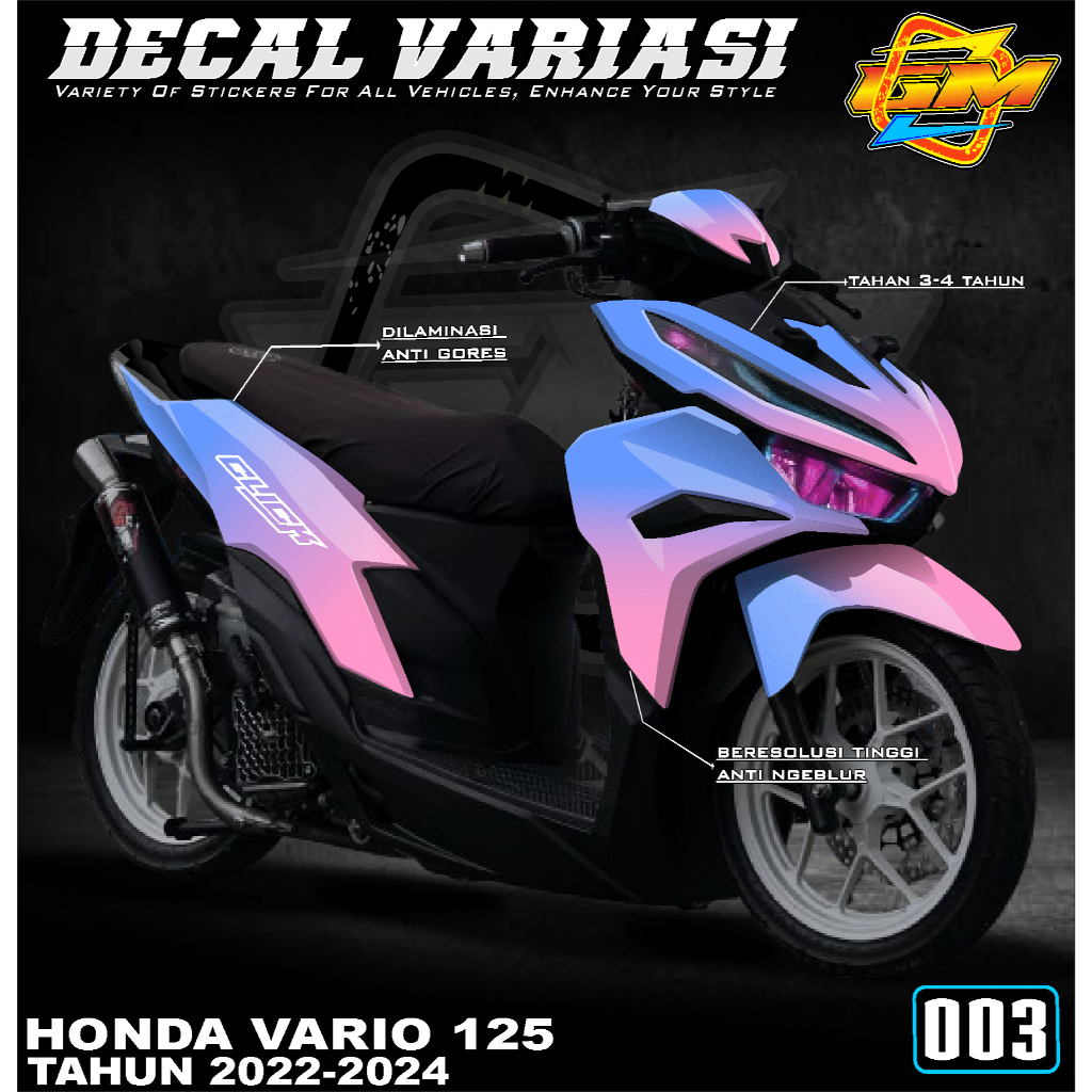 Jual (COD)Decal stiker vario 125 new 2023 2024 Full Body simpel grafis terbaru - Sticker variasi ...