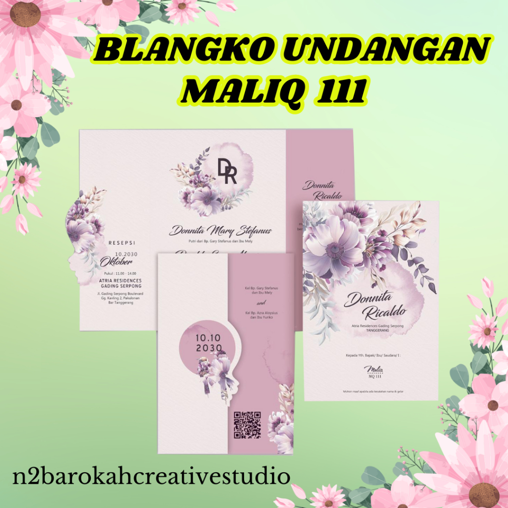 Jual Cetak Undangan Pernikahan Terbaru Kode MALIQ 111 Dengan Bahan BC ...