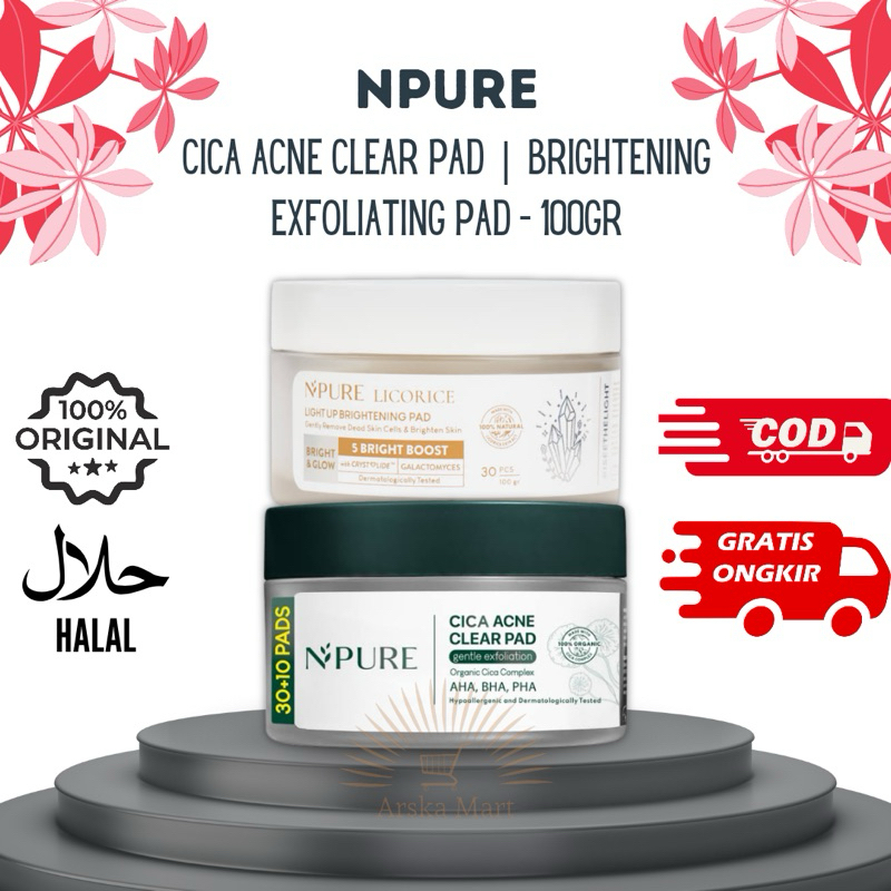 Jual NPURE Acne Cica Clear Pad | Brightening Exfoliating Pad Licorice ...